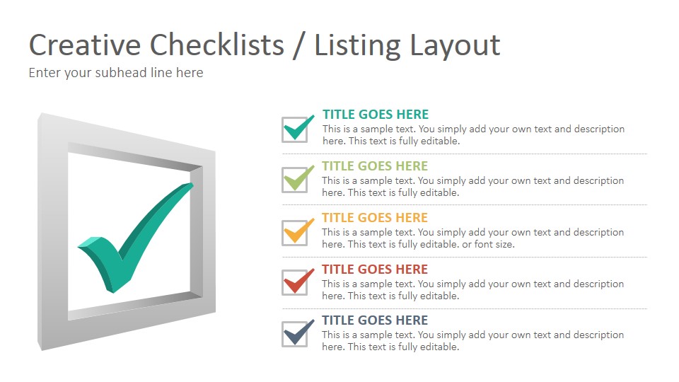 Checklists Diagrams PowerPoint Presentation Template - SlideSalad