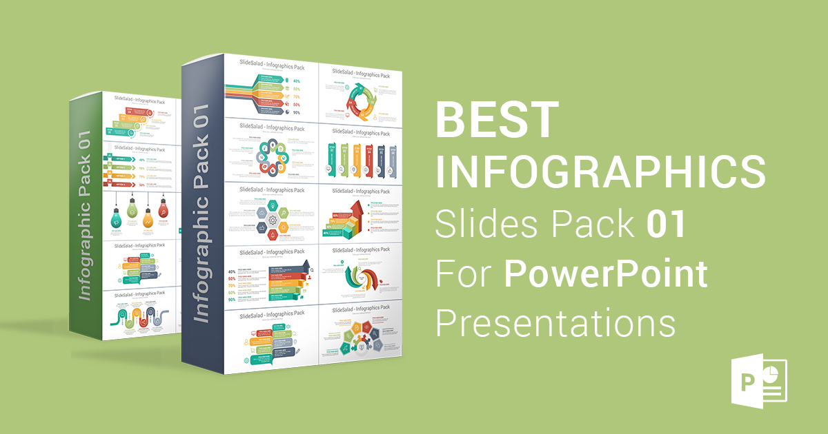Best Infographics Designs PowerPoint Template Pack 01 - SlideSalad