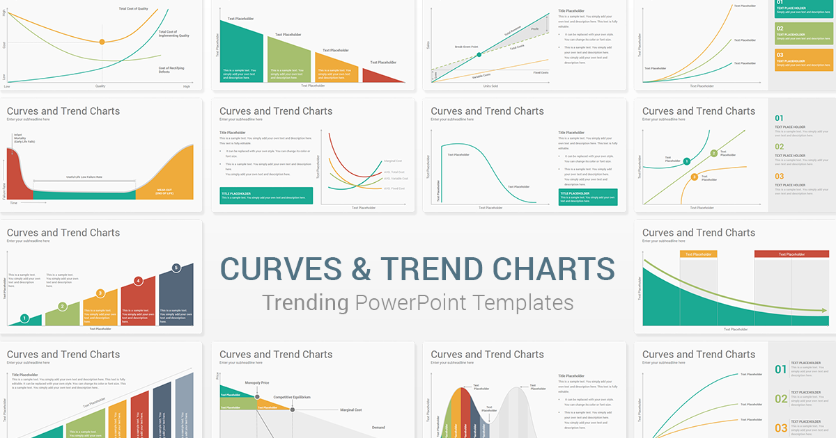 Trend Line Chart - Editable Ppt Graphics FE4