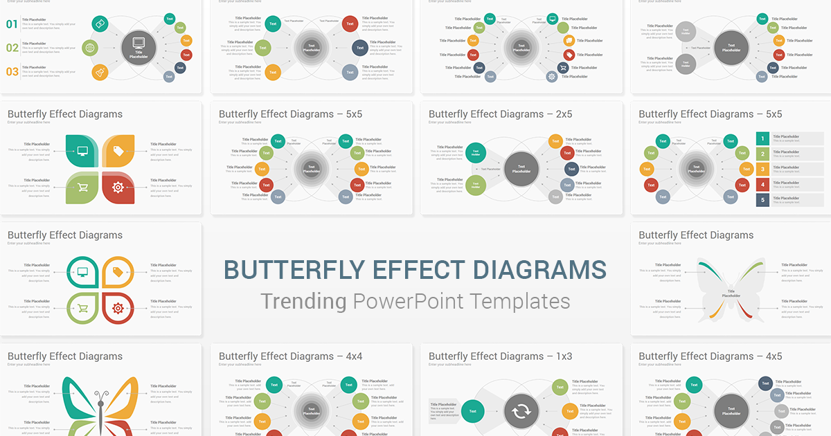 Butterfly Effect Diagrams PowerPoint Template Designs - SlideSalad