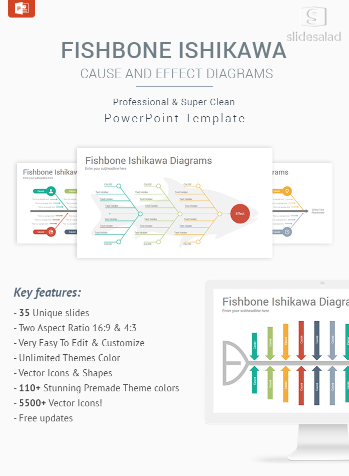 Fishbone Ishikawa Diagrams PowerPoint Template Designs - SlideSalad Fishbone Ishikawa Diagrams PowerPoint Template Designs - SlideSalad