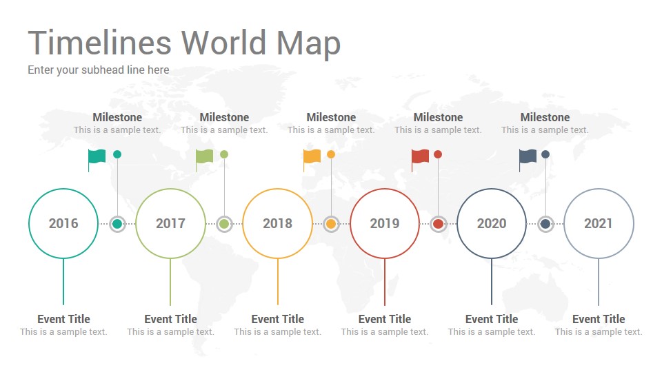 Timelines World Map Diagrams Google Slides Template - SlideSalad
