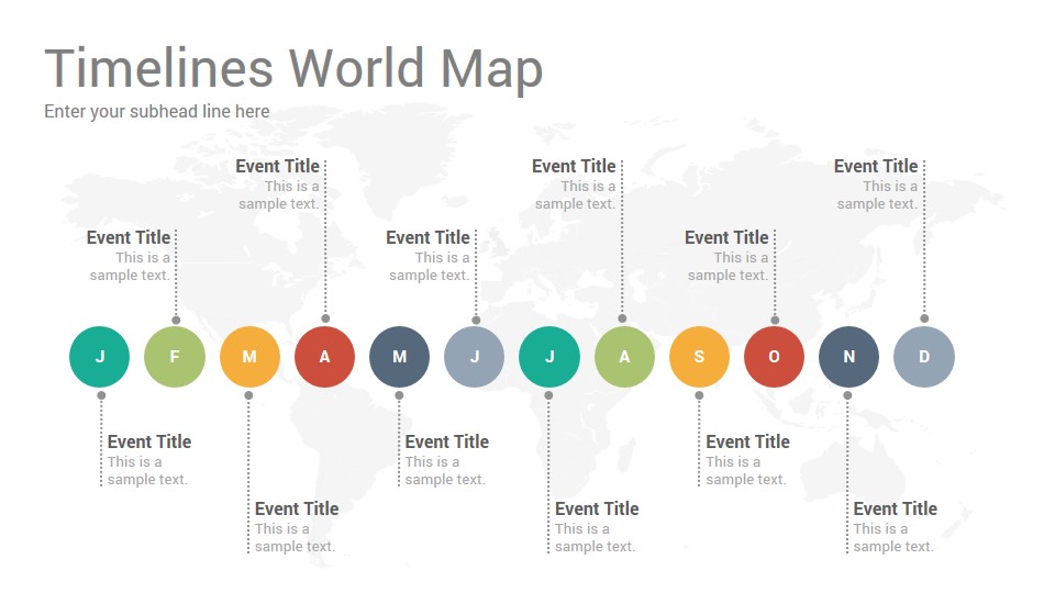 Timelines World Map Diagrams Google Slides Template - SlideSalad