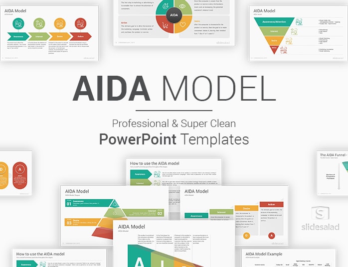 AIDA Model PowerPoint Templates Diagrams - SlideSalad