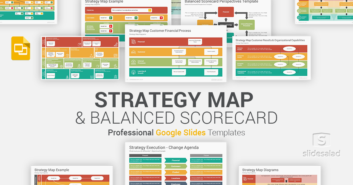 Strategy Map and Balanced Scorecard Google Slides Templates Diagrams