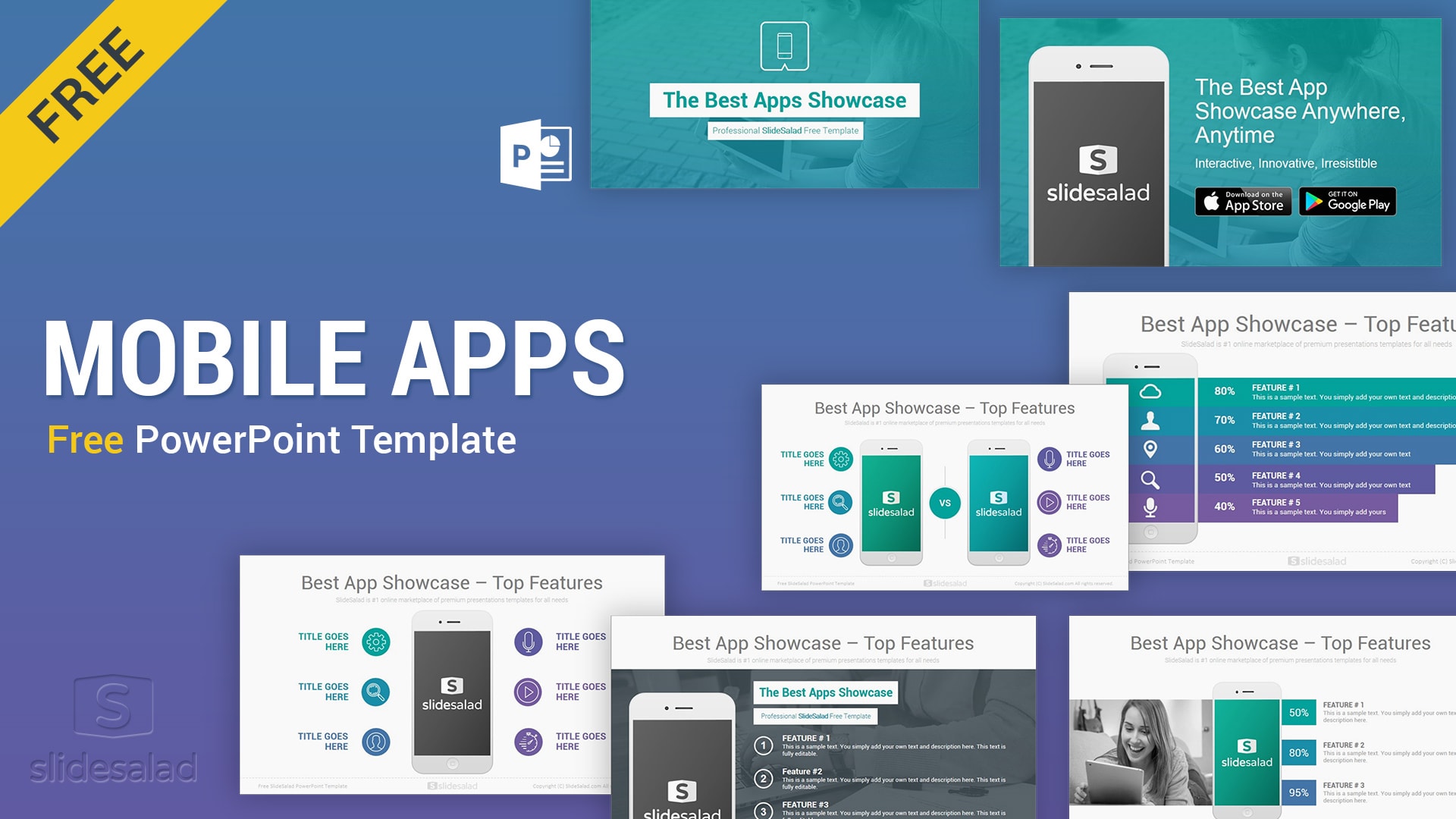 Mobile Apps Free PowerPoint Presentation Template - SlideSalad Mobile Apps Free PowerPoint Presentation Template - SlideSalad