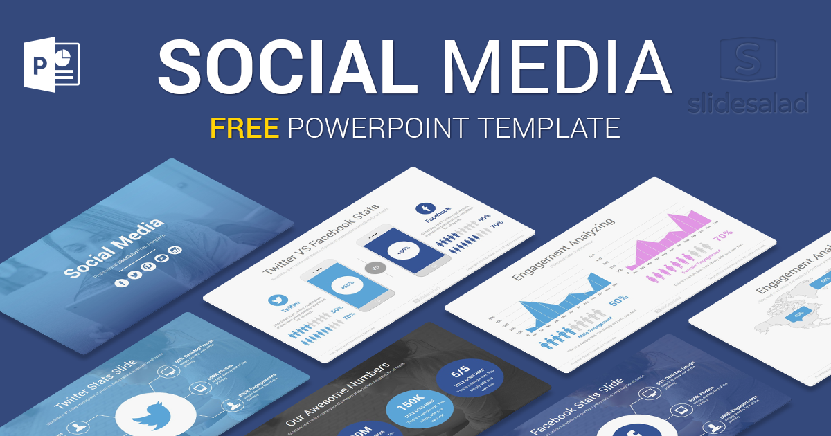 Social Media Free PowerPoint Template PPT Slides - SlideSalad