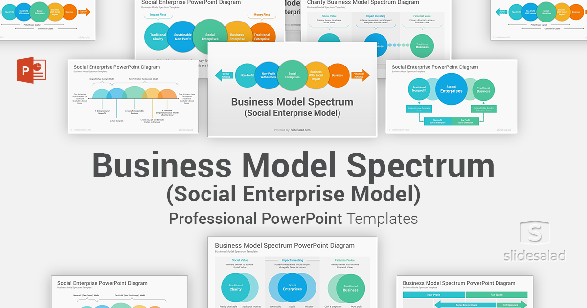 Business Model Spectrum PowerPoint Template Diagrams - SlideSalad