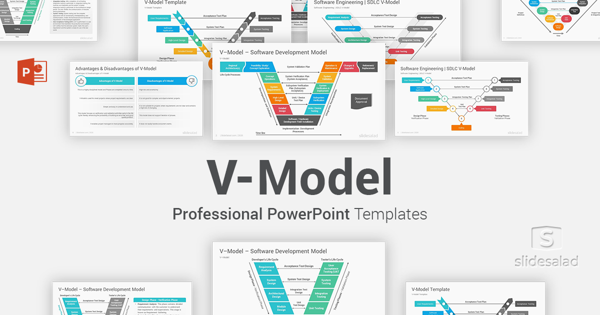 V-Model PowerPoint Template Diagrams - SlideSalad