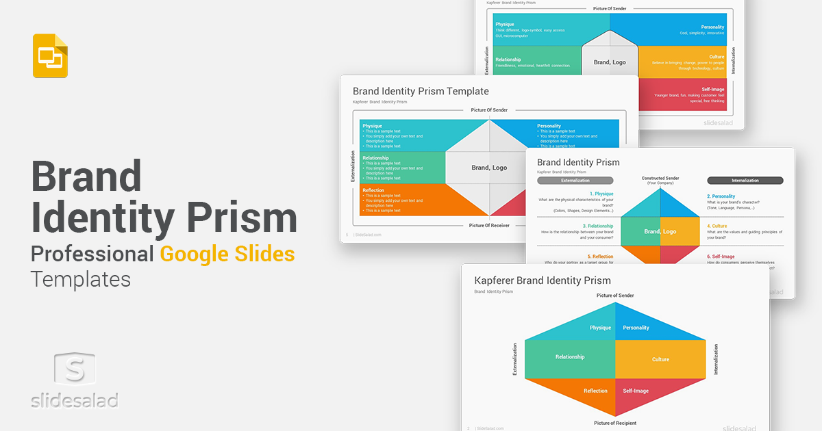 Brand Identity Prism Google Slides Template Diagrams - SlideSalad