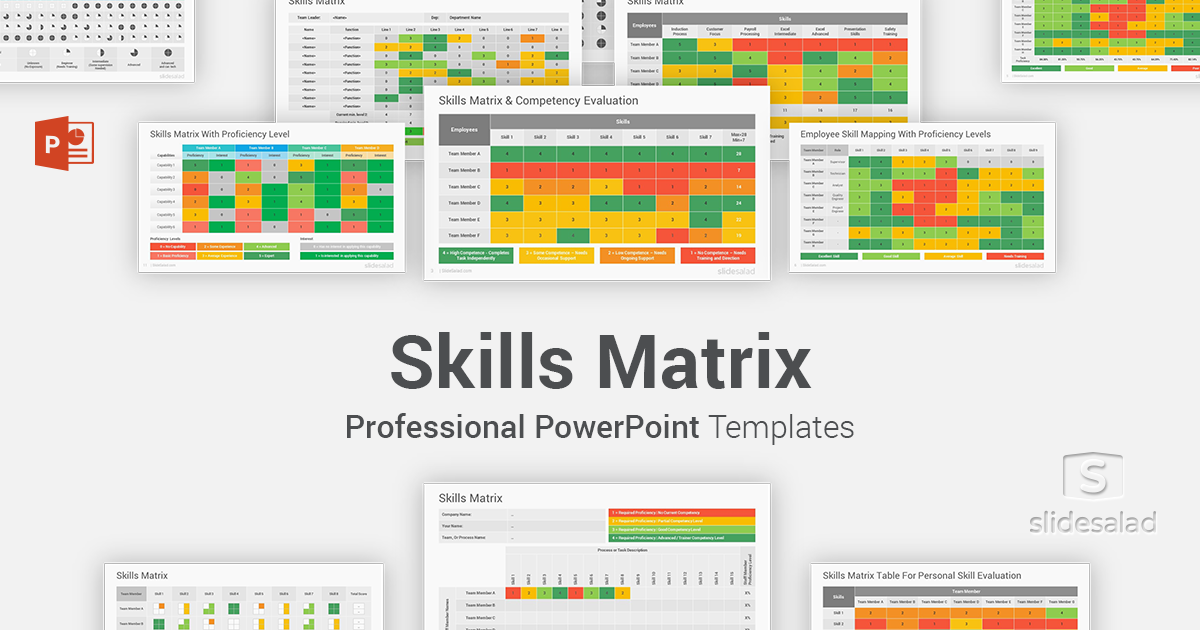 Skills Matrix PowerPoint Template Tables - SlideSalad