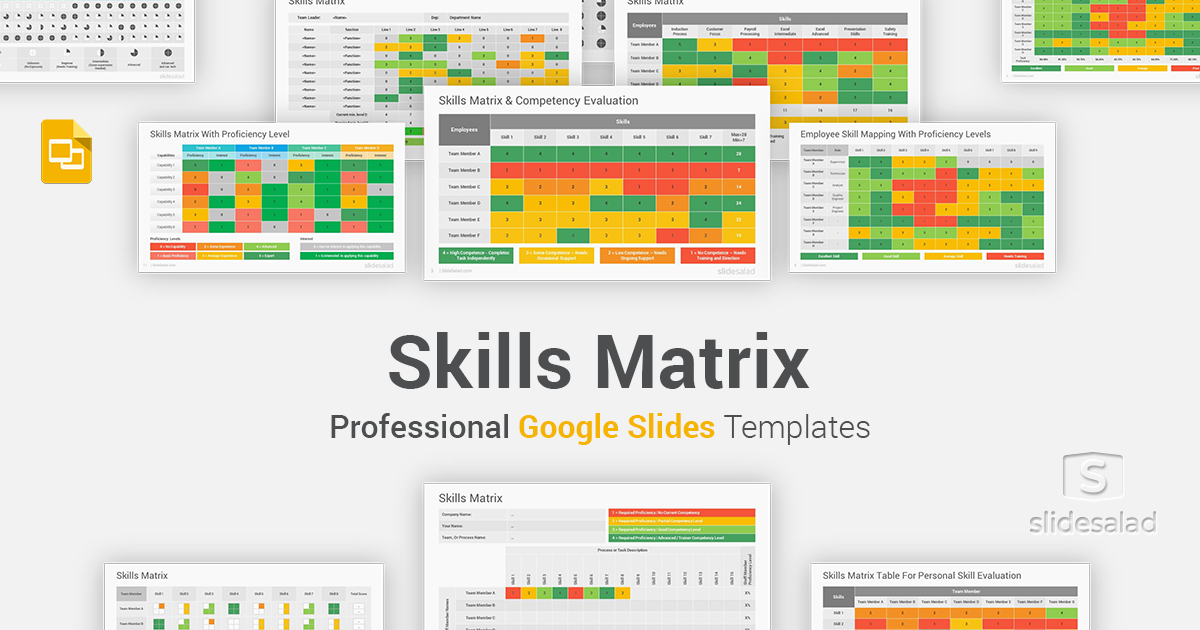 Skills Matrix Google Slides Template Tables - SlideSalad Skills Matrix Google Slides Template Tables - SlideSalad