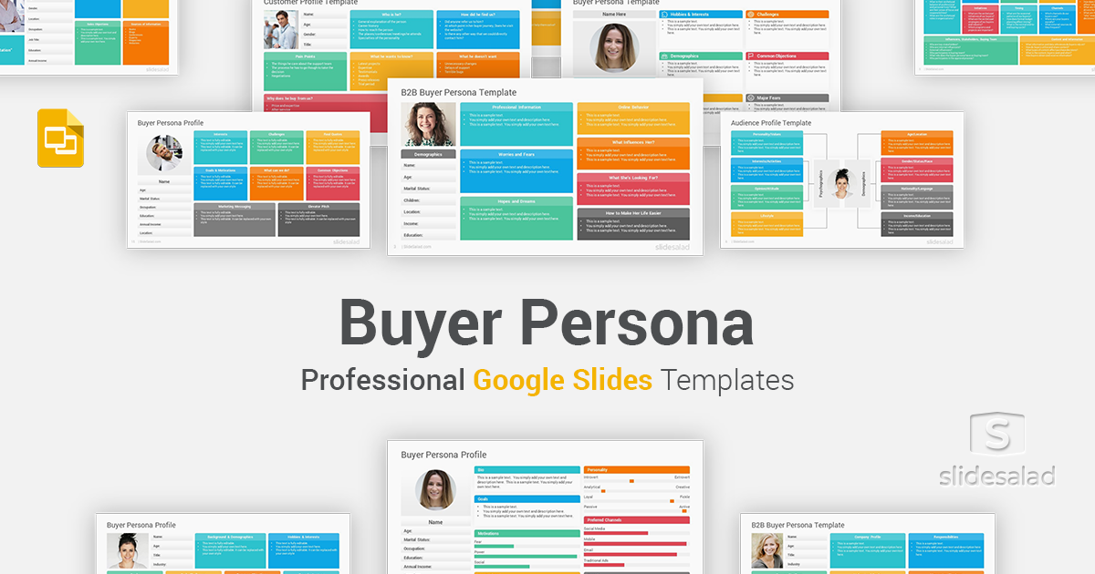 Buyer Persona Google Slides Template Diagrams - SlideSalad Buyer Persona Google Slides Template Diagrams - SlideSalad
