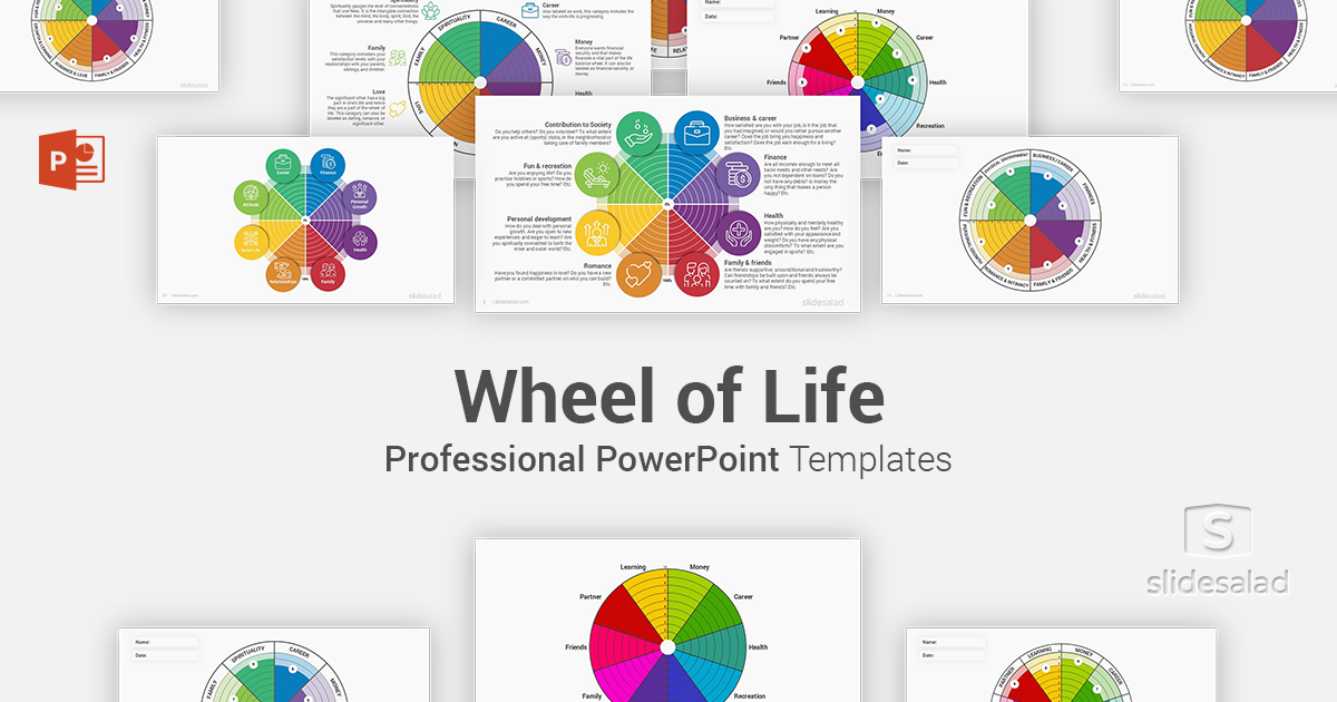 Wheel of Life PowerPoint Template Diagrams - SlideSalad