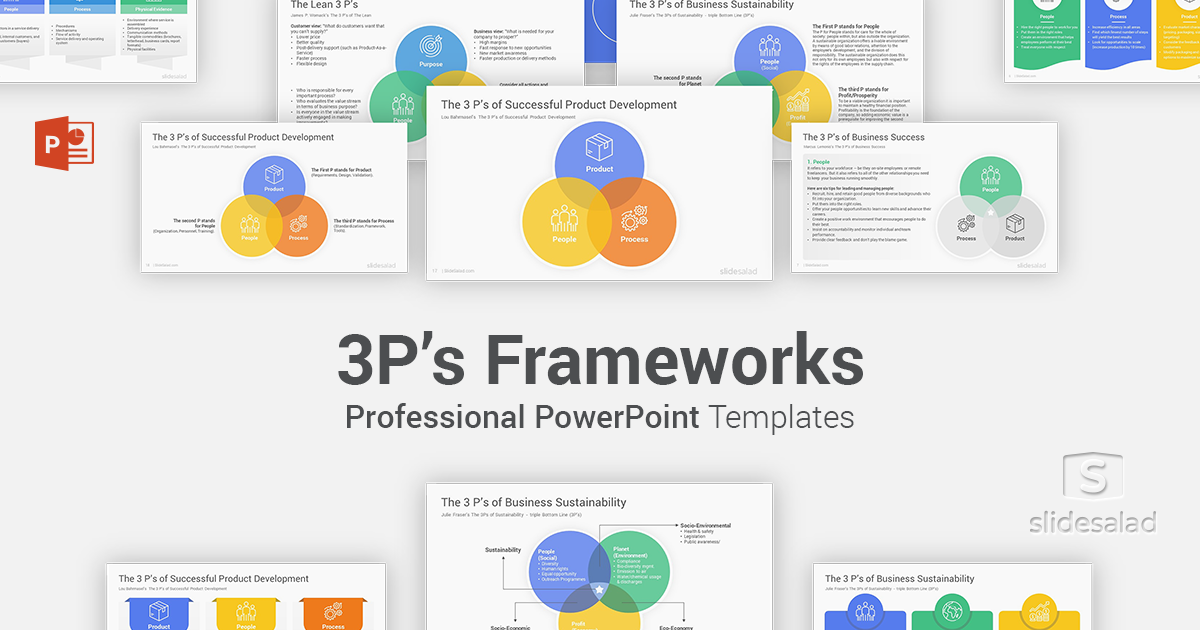 3P's Frameworks PowerPoint Template Designs - SlideSalad