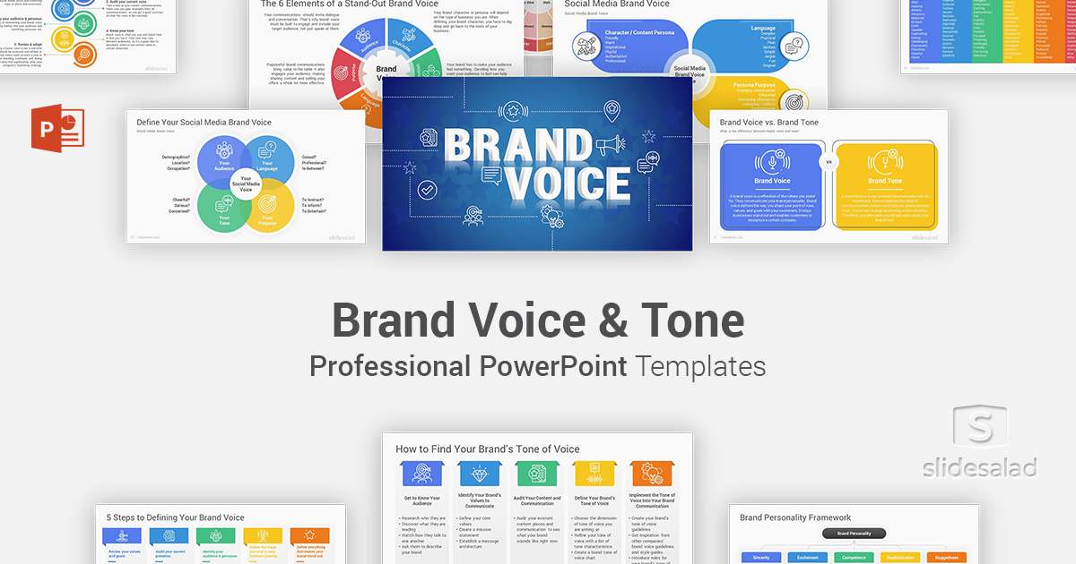 Brand Voice PowerPoint Template Designs - SlideSalad