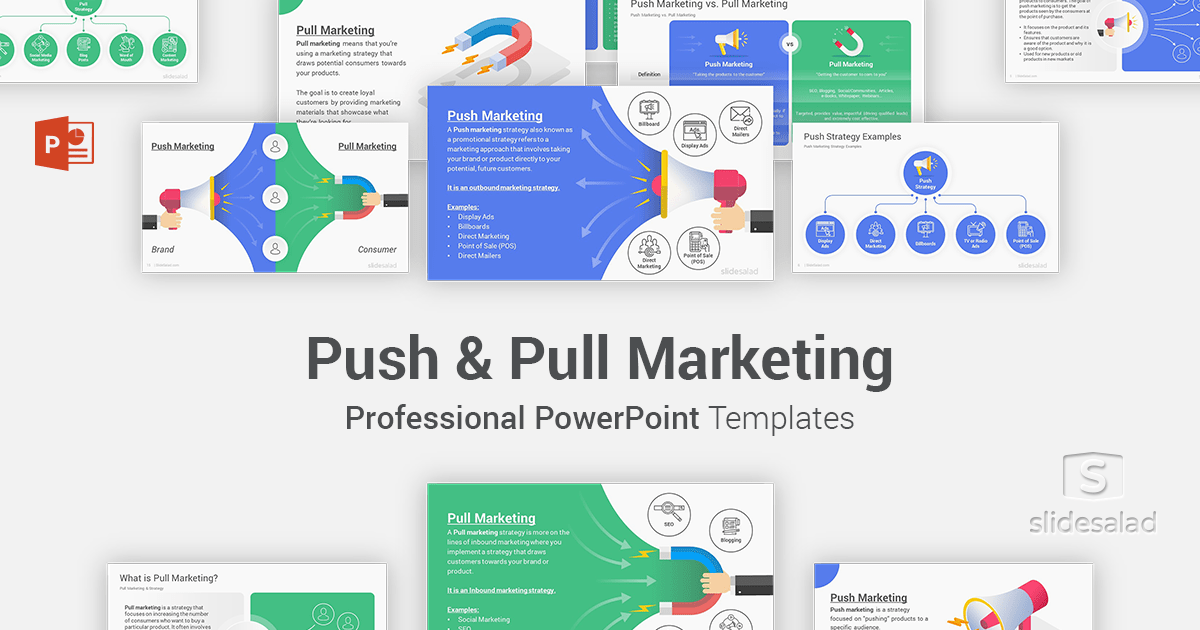Push and Pull Marketing PowerPoint Template Designs - SlideSalad