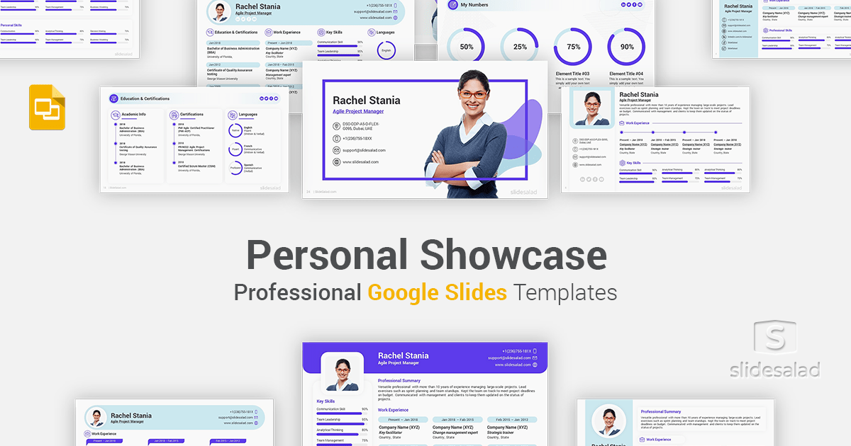 Personal Showcase Google Slides Template Designs - SlideSalad