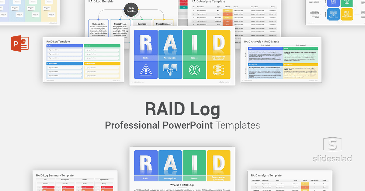 RAID Log PowerPoint Template Designs - SlideSalad