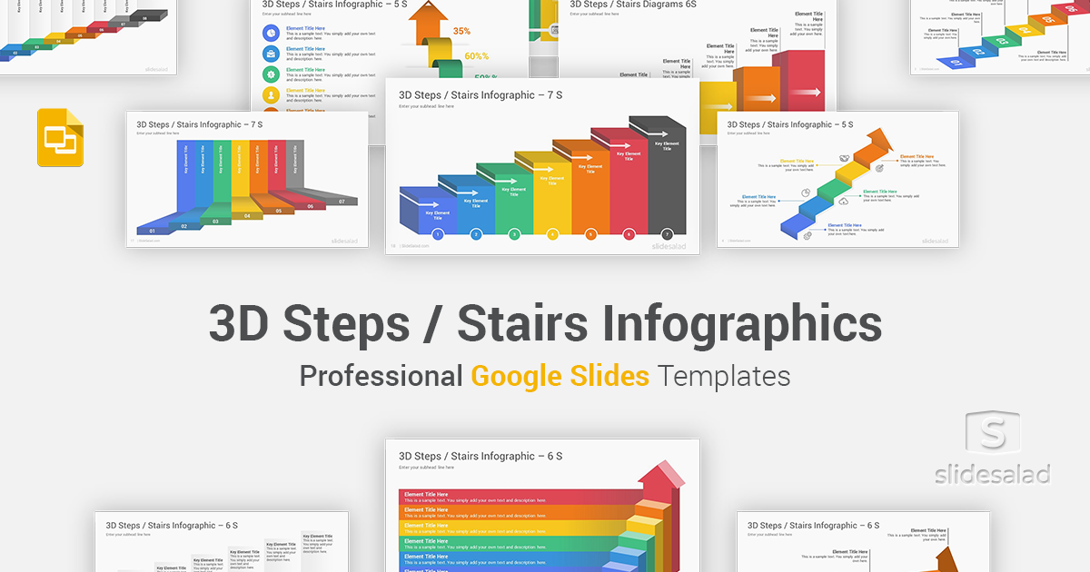 3D Steps and Stairs Infographics Google Slides Template - Updated ...