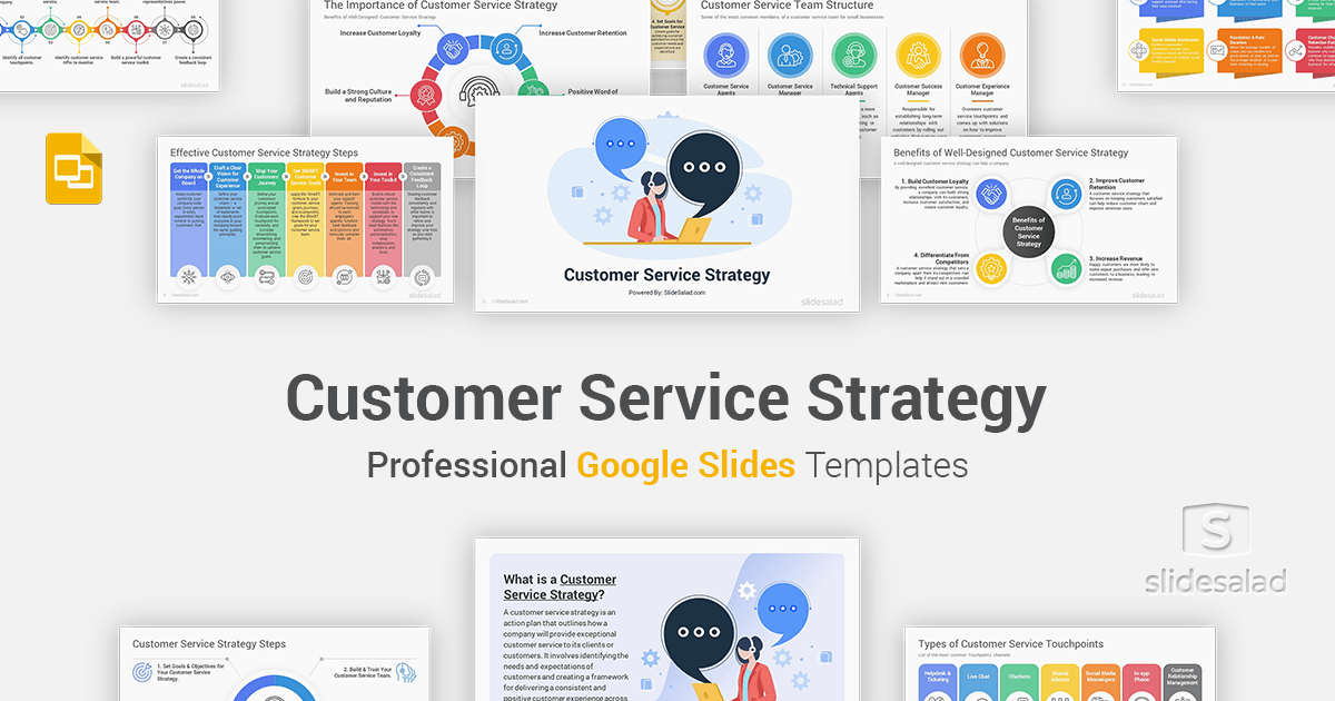 Customer Service Strategy Google Slides Template - SlideSalad