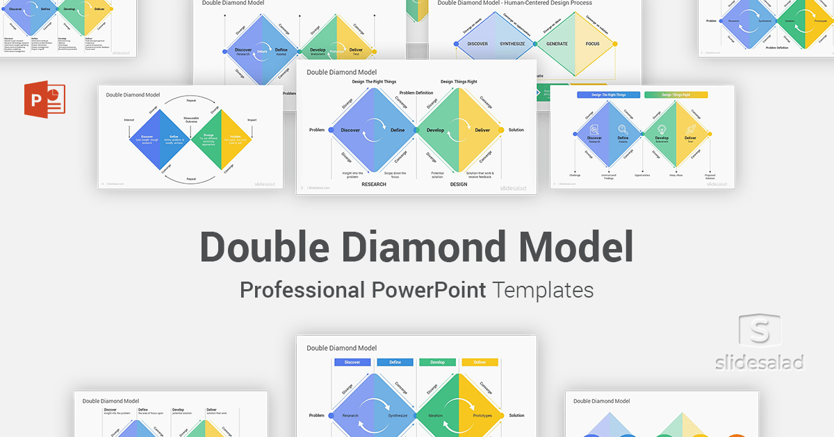 Double Diamond Model PowerPoint Template - SlideSalad