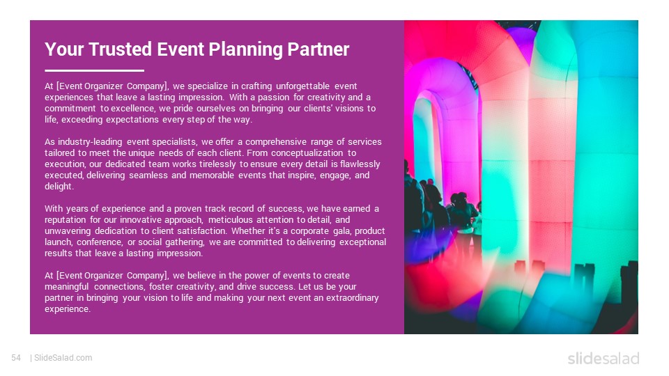 Event Planning Proposal Google Slides Template Designs - SlideSalad