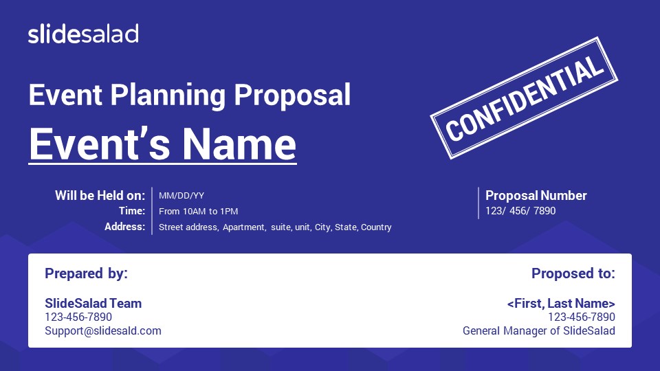 Event Planning Proposal PowerPoint Template Designs - SlideSalad