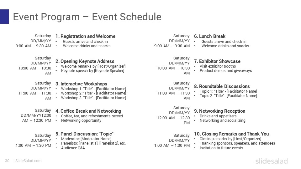 Event Planning Proposal PowerPoint Template Designs - SlideSalad