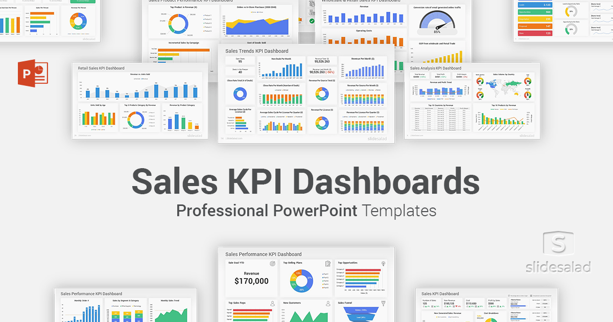 Sales KPI Dashboards PowerPoint Templates Designs - SlideSalad
