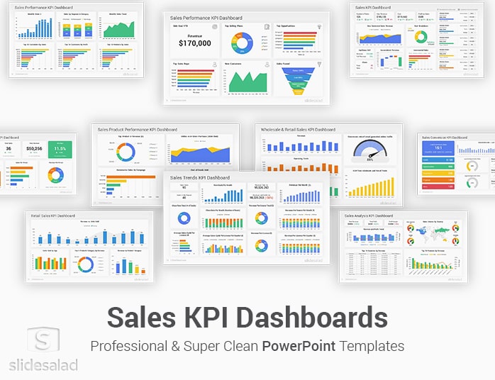 Sales KPI Dashboards PowerPoint Templates Designs - SlideSalad