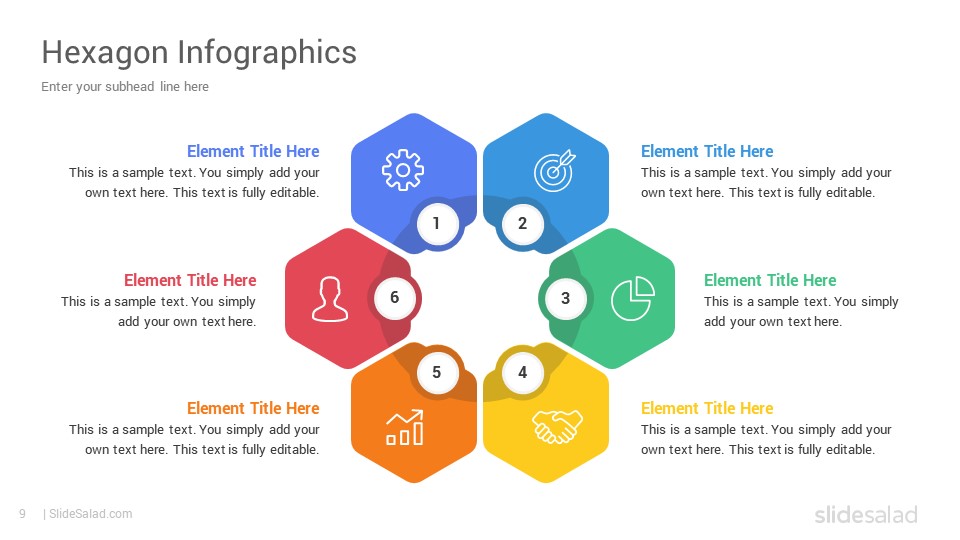 Hexagon Infographics Google Slides Template - SlideSalad