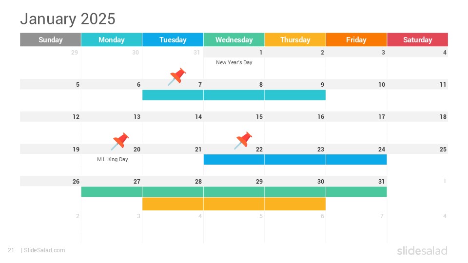 2025 Calendar Google Slides Template Designs - Updated - SlideSalad