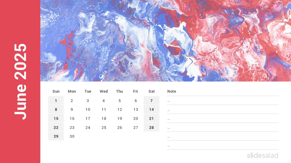 2025 Calendar Google Slides Template Designs - Updated - SlideSalad
