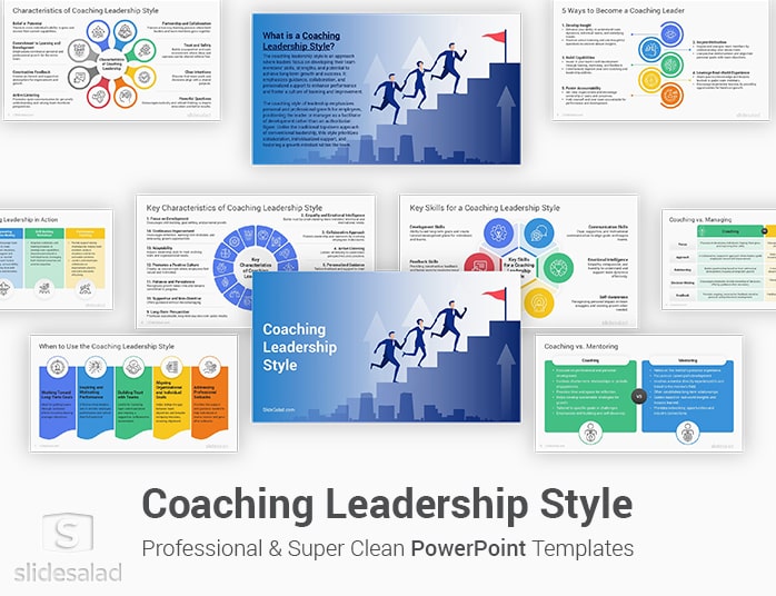 Coaching Leadership Style PowerPoint Template Designs - SlideSalad