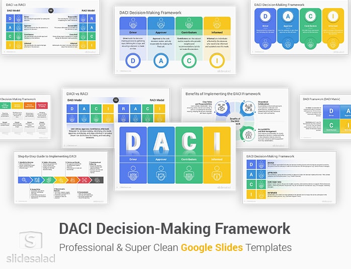 DACI Decision-Making Framework Google Slides Template - SlideSalad