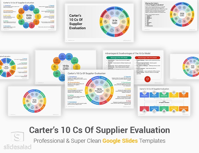 Carter’s 10 Cs Of Supplier Evaluation Google Slides Template - SlideSalad