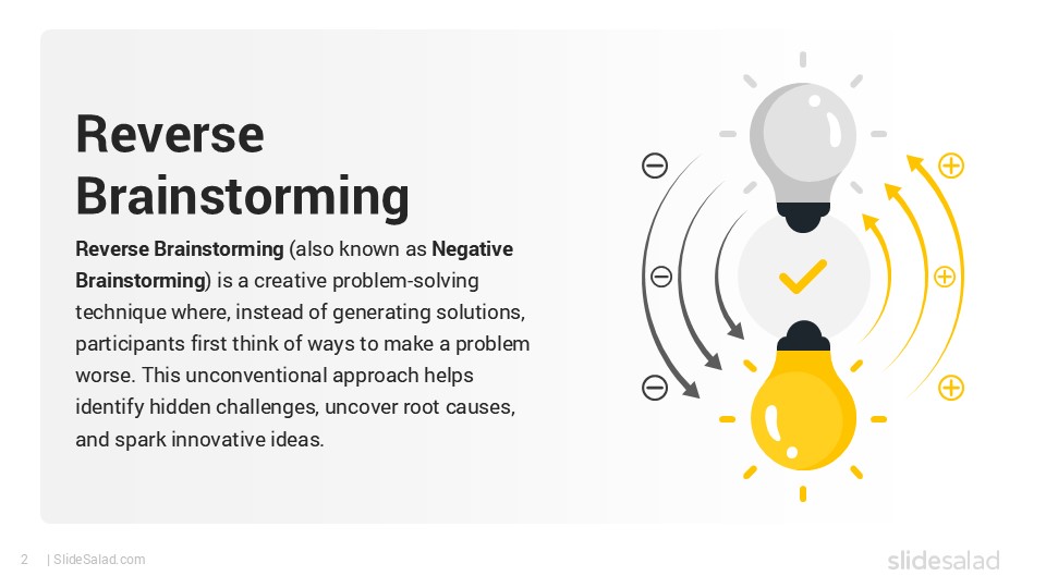 Reverse Brainstorming Google Slides Template Designs - SlideSalad