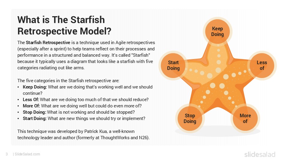 Starfish Retrospective PowerPoint Template Designs - SlideSalad