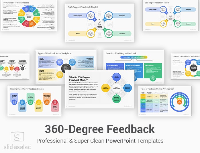 360-Degree Feedback Model PowerPoint Template - SlideSalad