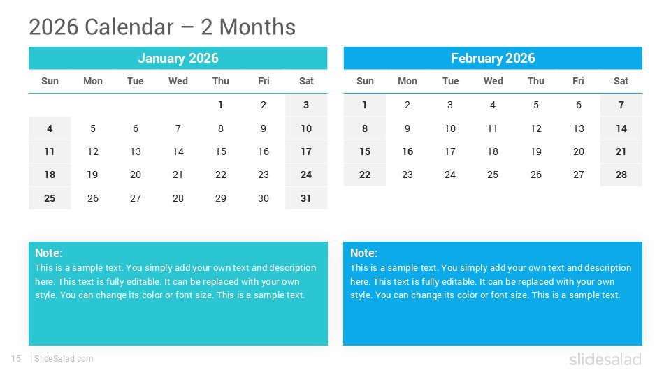 2026 Calendar Google Slides Template Designs - Updated - SlideSalad