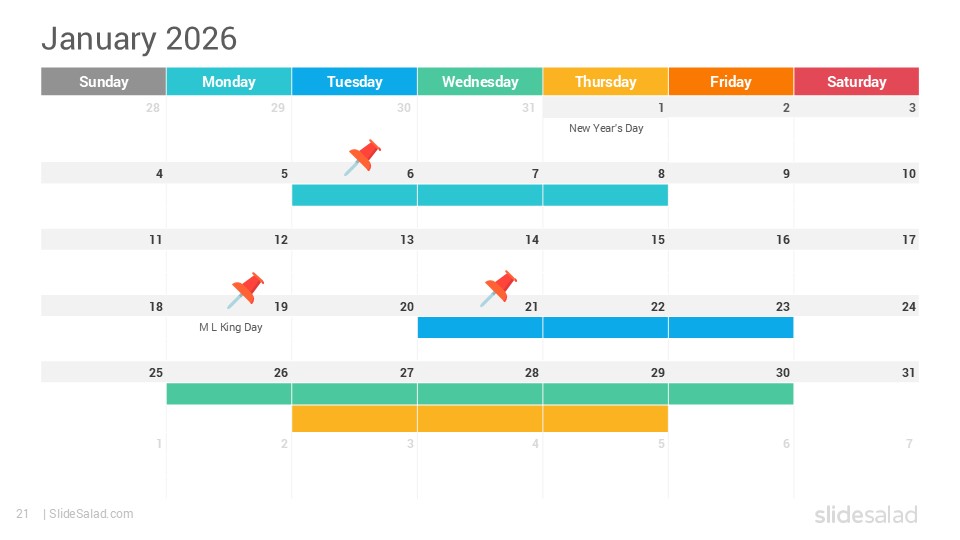 2026 Calendar Google Slides Template Designs - Updated - SlideSalad
