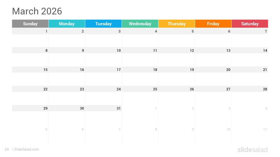 2026 Calendar Google Slides Template Designs - Updated - SlideSalad