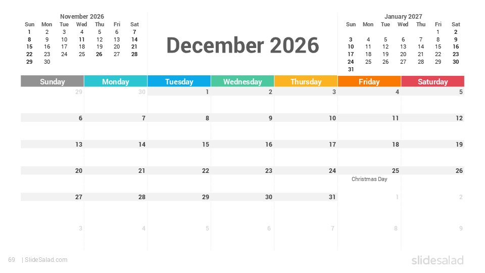 2026 Calendar Google Slides Template Designs - Updated - SlideSalad