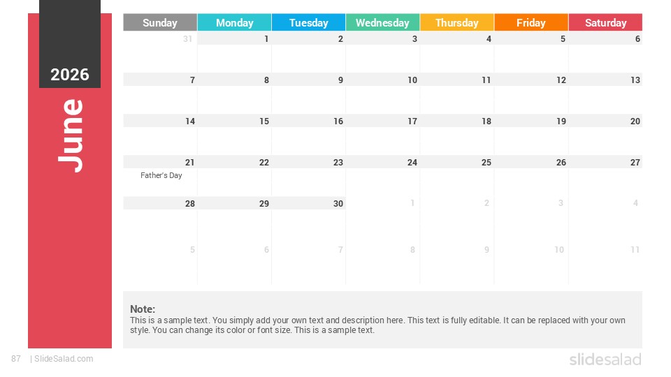 2026 Calendar Google Slides Template Designs - Updated - SlideSalad
