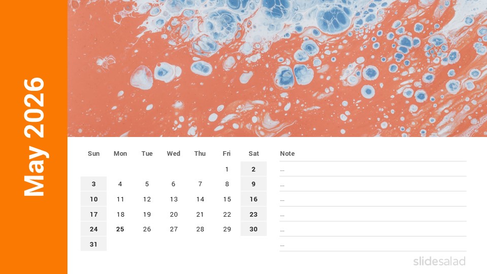 2026 Calendar Google Slides Template Designs - Updated - SlideSalad